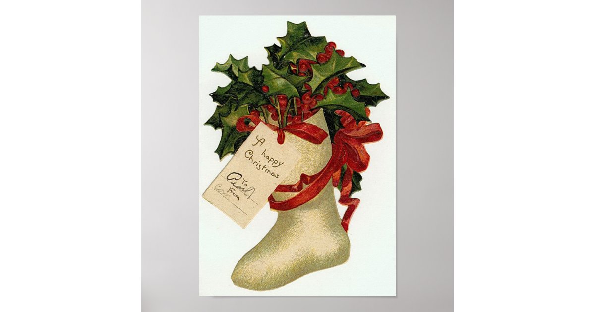 Christmas Boot Poster | Zazzle