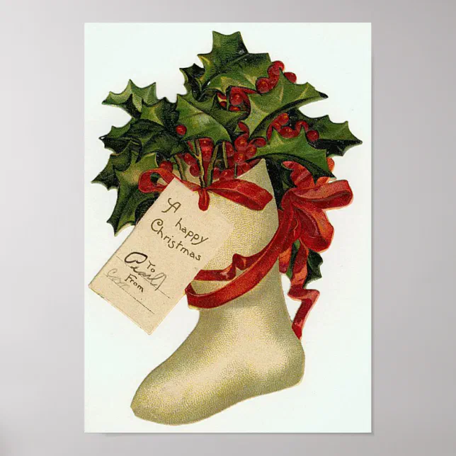 Christmas Boot Poster | Zazzle