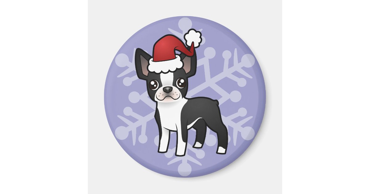 Christmas Boston Terrier Magnet | Zazzle