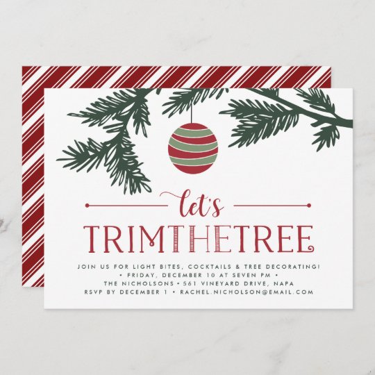 Christmas Boughs | Tree Trimming Party Invitation | Zazzle.com
