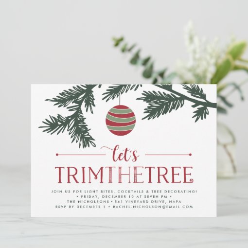 Christmas Boughs | Tree Trimming Party Invitation | Zazzle