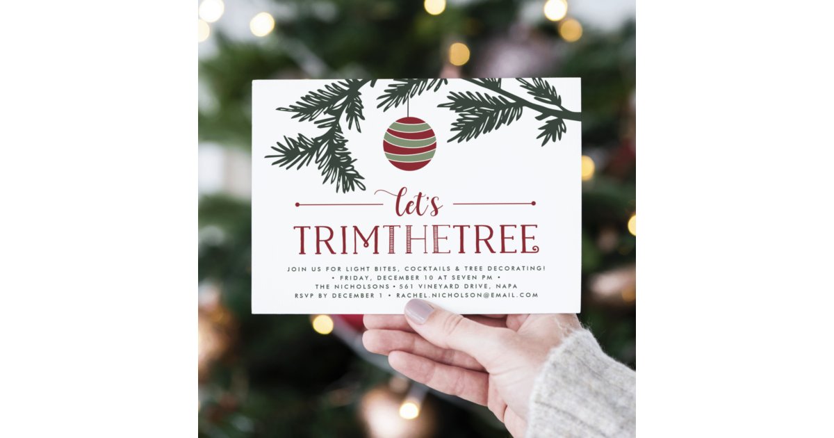 Christmas Boughs | Tree Trimming Party Invitation | Zazzle