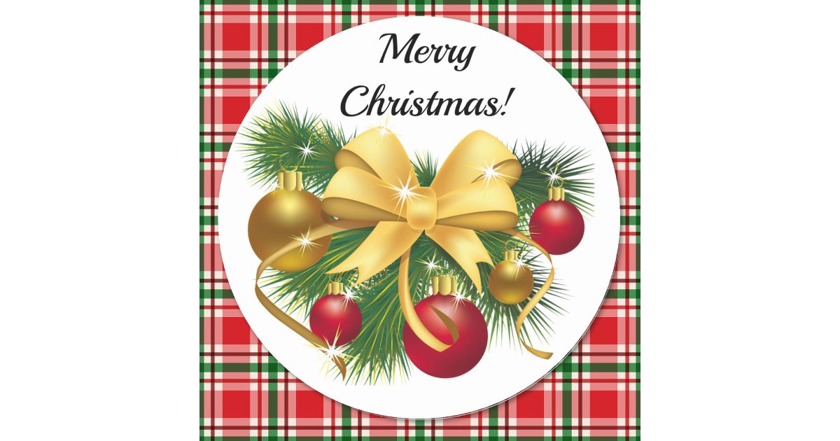 Christmas Bow Swag Personalize Envelope Seal | Zazzle