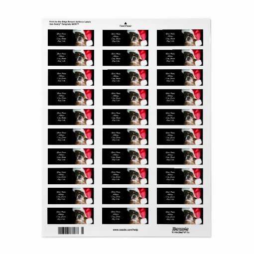 Christmas Boxer Dog Address Labels | Zazzle