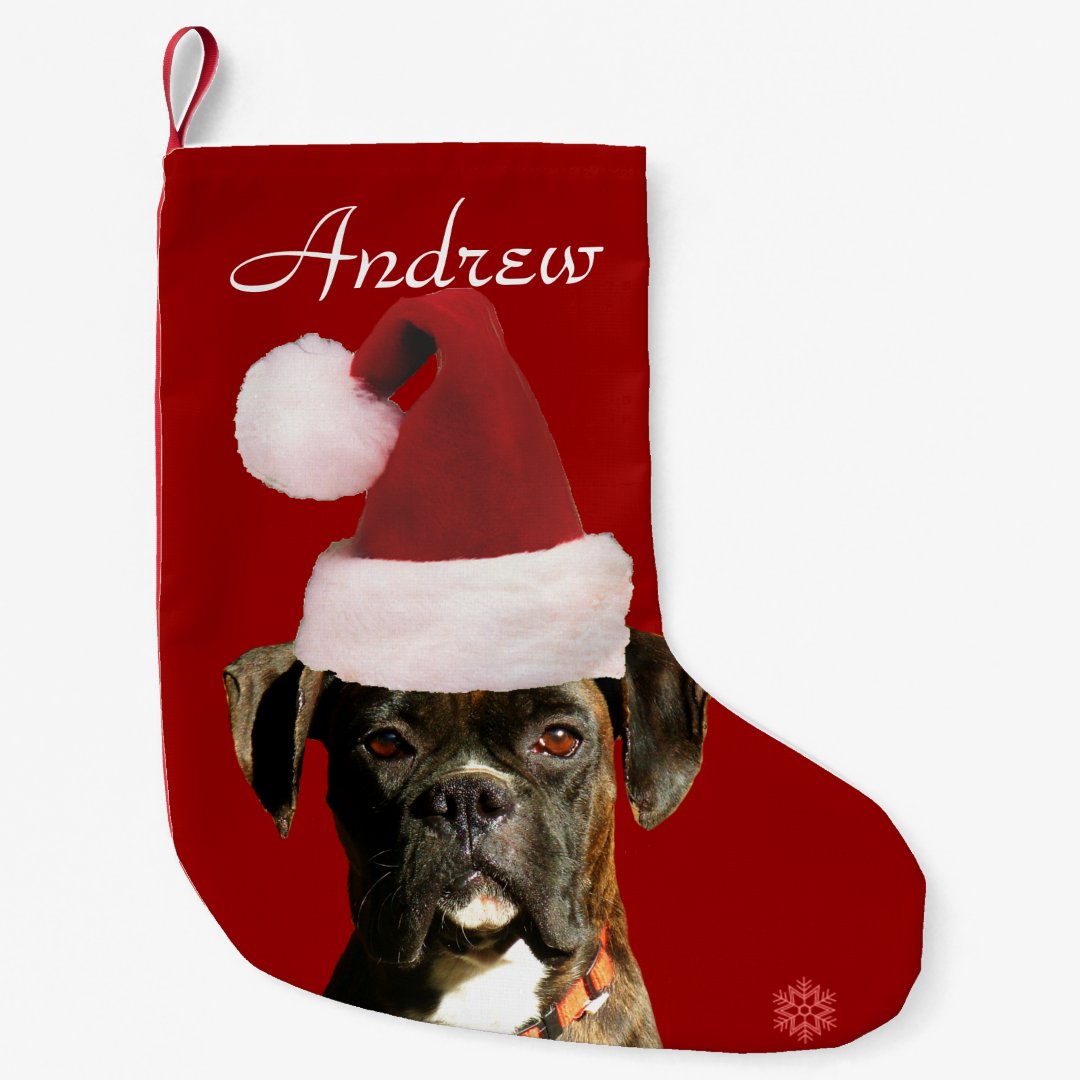 Christmas Boxer dog stocking | Zazzle