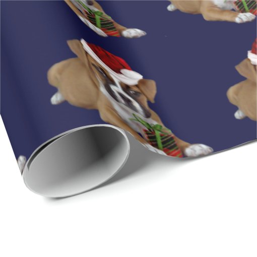 Christmas Boxer puppy Wrapping Paper | Zazzle