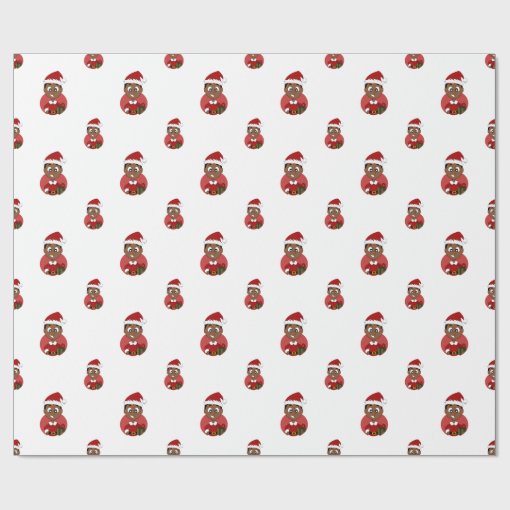 Christmas boy cartoon wrapping paper | Zazzle
