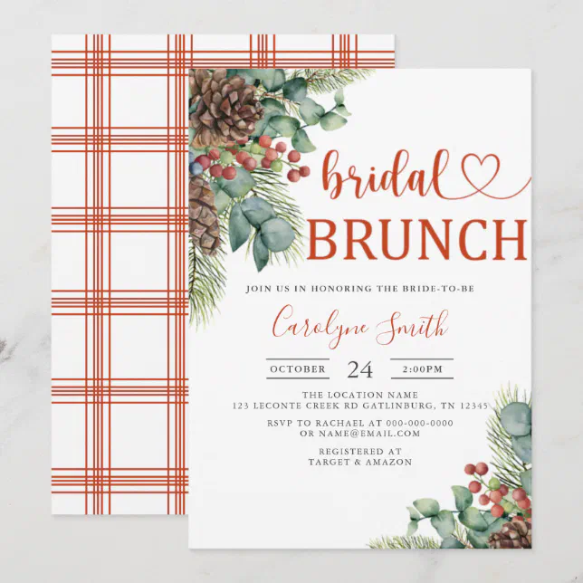Christmas Bridal Brunch Invitation | Zazzle