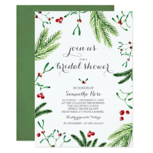 Christmas Bridal Shower Invitations | Zazzle