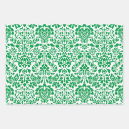 Christmas Brocade Trio Wrapping Paper Sheets | Zazzle