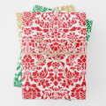 Christmas Brocade Trio Wrapping Paper Sheets | Zazzle
