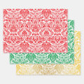 Christmas Brocade Trio Wrapping Paper Sheets | Zazzle