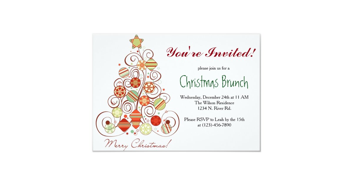 Christmas Brunch Invitation | Zazzle.com