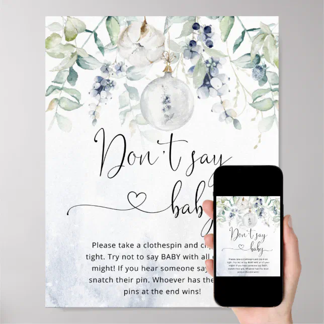 Christmas bubble Don't say baby game Poster | Zazzle