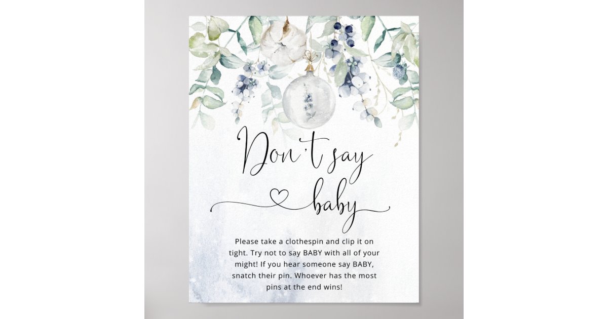 Christmas bubble Don't say baby game Poster | Zazzle