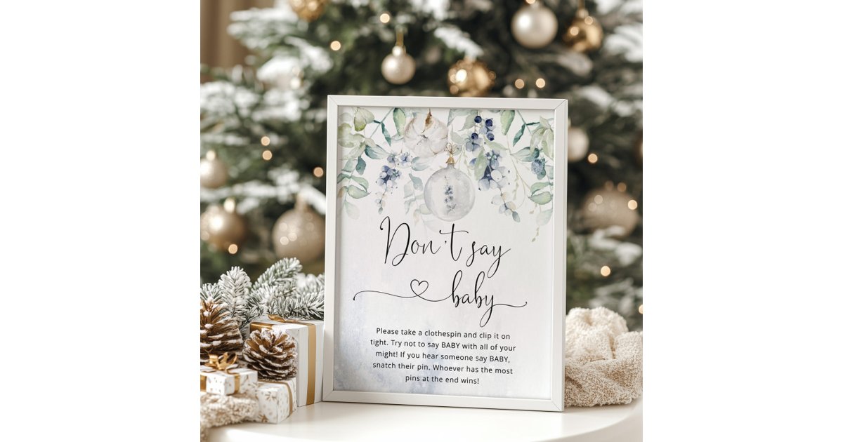 Christmas bubble Don't say baby game Poster | Zazzle