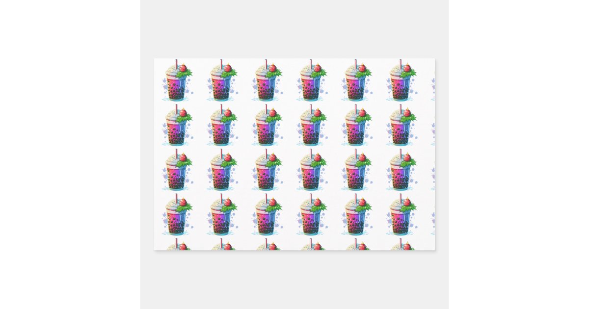 Christmas bubble tea wrapping paper | Zazzle