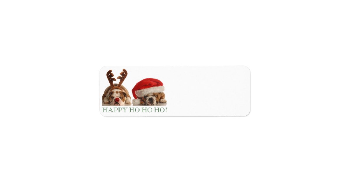 CHRISTMAS BULLDOGS RETURN ADDRESS LABELS | Zazzle