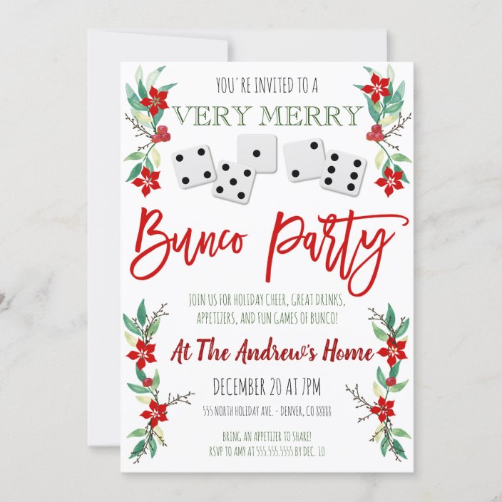 Christmas Bunco Party Invitation | Zazzle.com