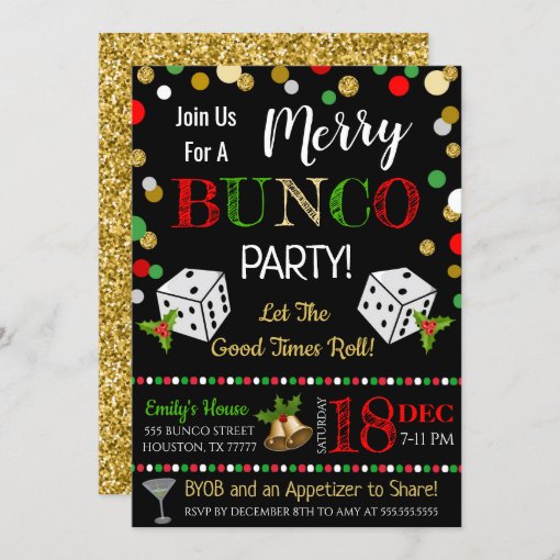 Christmas Bunco Party Invitation | Zazzle