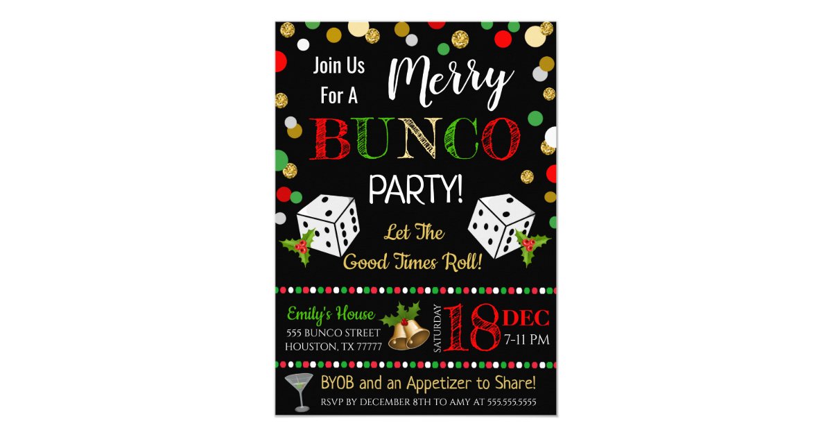 Christmas Bunco Party Invitation | Zazzle.com