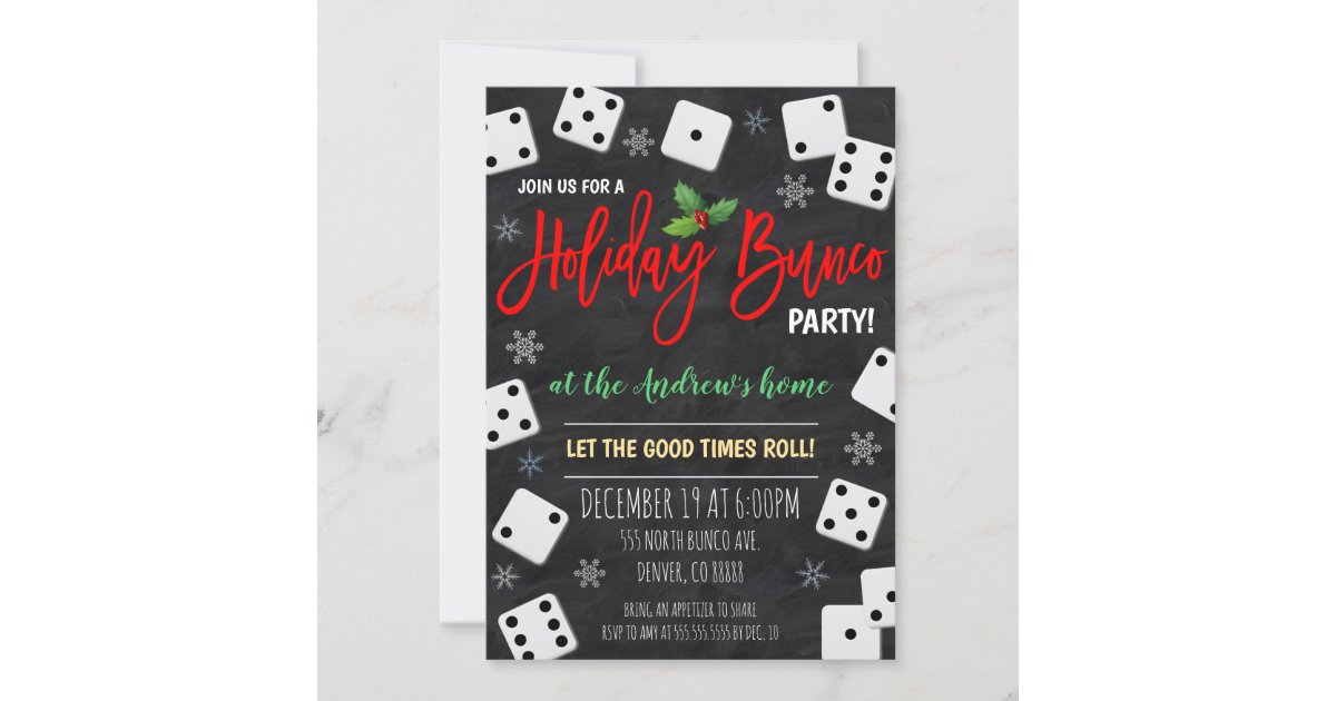 Christmas Bunco Party Invitation | Zazzle