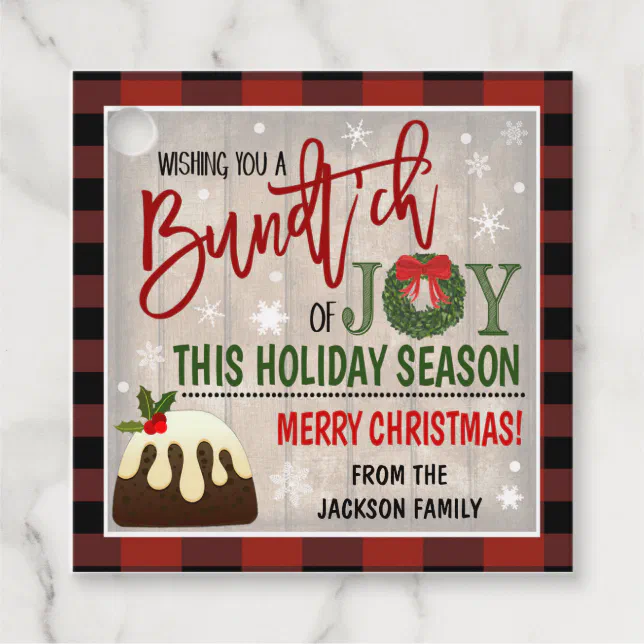 Christmas Bundt Cake Gift Tag | Zazzle