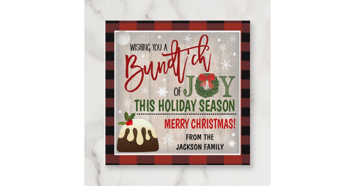 Christmas Bundt Cake Gift Tag | Zazzle