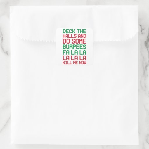 Christmas Burpees Square Sticker | Zazzle
