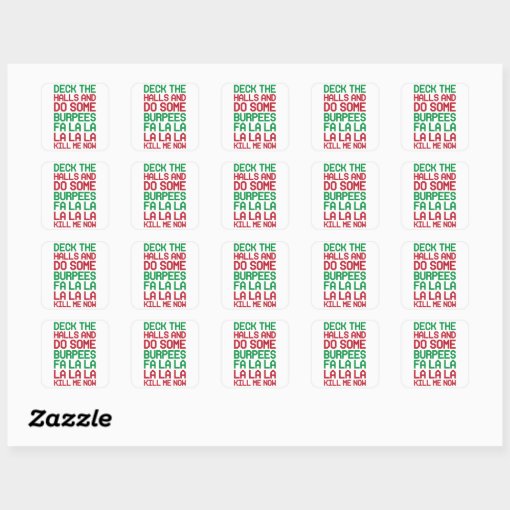 Christmas Burpees Square Sticker | Zazzle