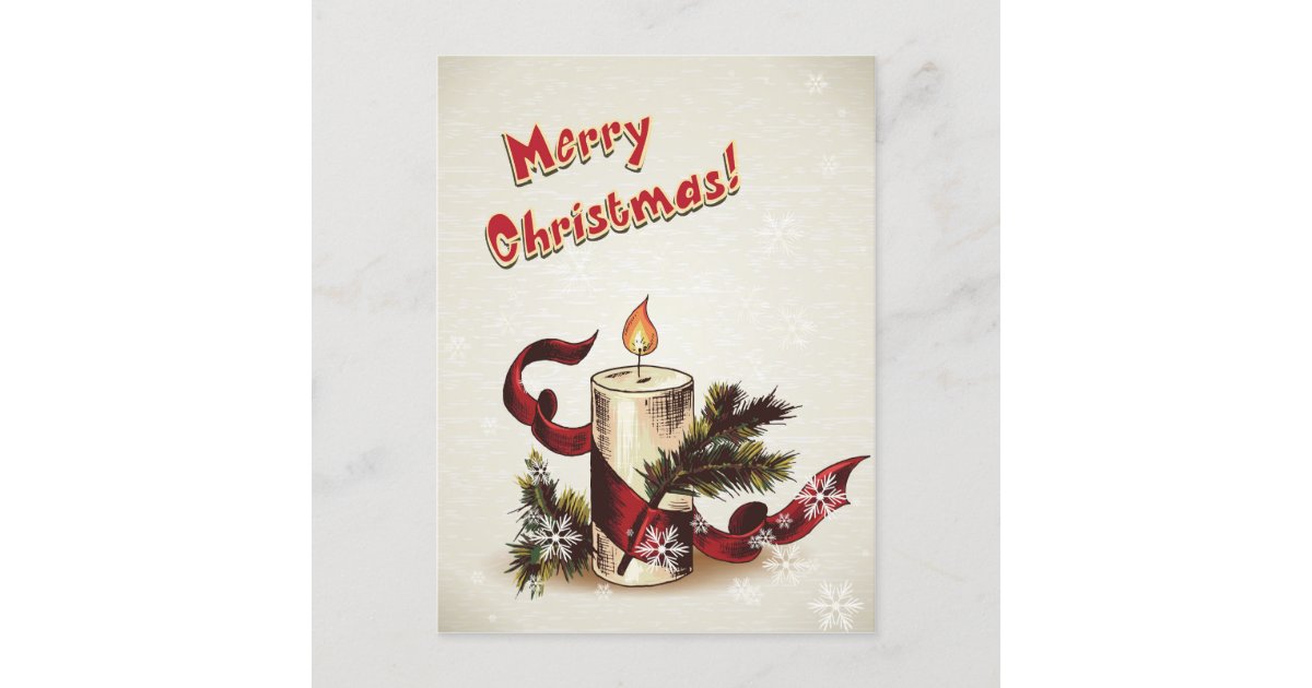 Christmas Candle Postcard | Zazzle