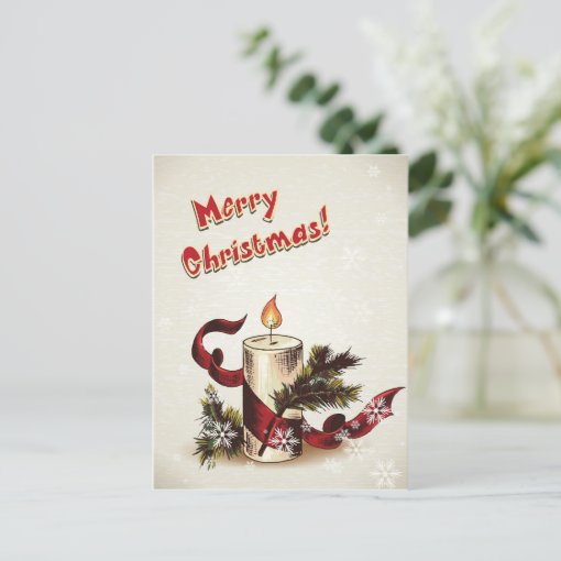 Christmas Candle Postcard | Zazzle