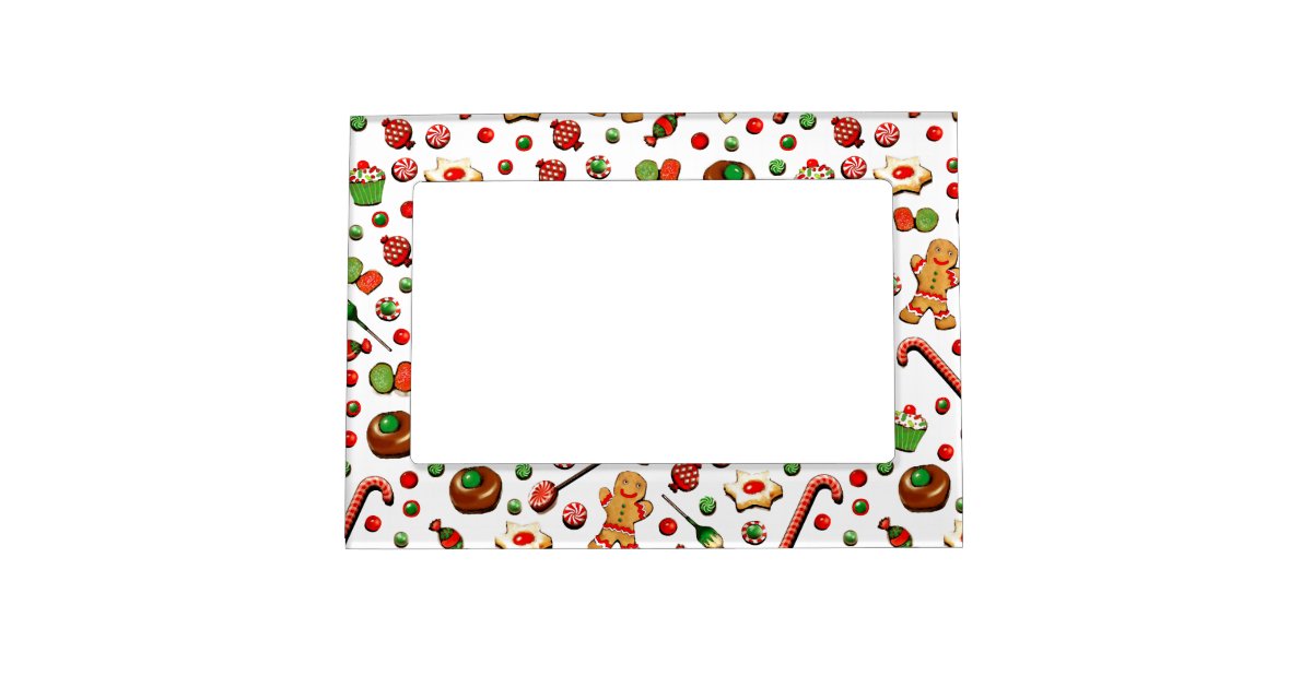 Christmas Candy Art Magnetic Frame | Zazzle