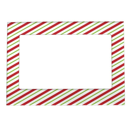 Christmas candy cane green stripe picture frame | Zazzle.com