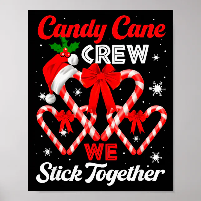 Christmas Candy Cane Heart Holiday Family Matching Poster | Zazzle