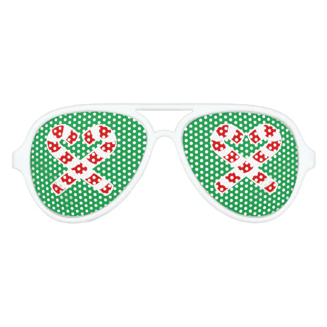 Christmas candy cane party shades Xmas sunglasses | Zazzle