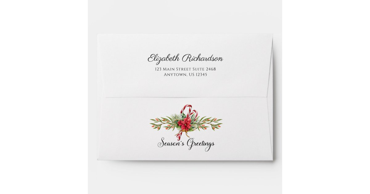 Christmas Candy Cane Return Address Envelopes | Zazzle