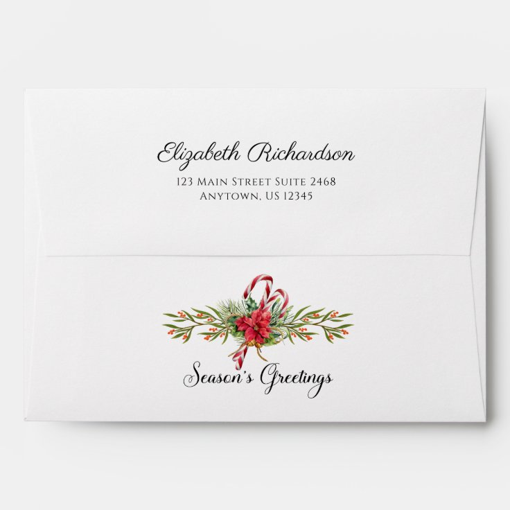 Christmas Candy Cane Return Address Envelopes | Zazzle
