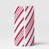 Christmas Candy Cane Stripe Pillar Candle | Zazzle
