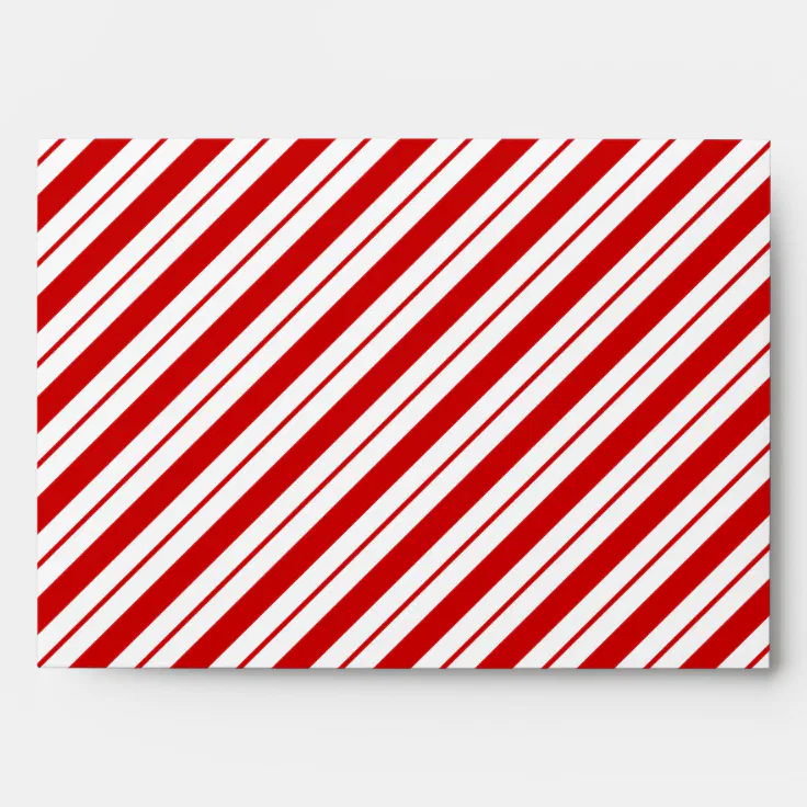 Christmas Candy Cane Stripes Party Holiday Mailing Envelope | Zazzle