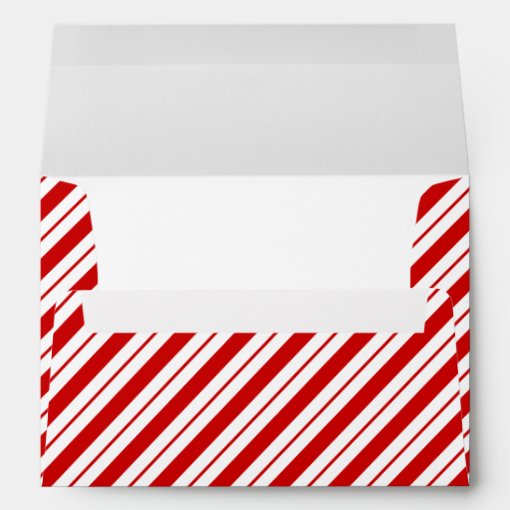 Christmas Candy Cane Stripes Party Holiday Mailing Envelope | Zazzle
