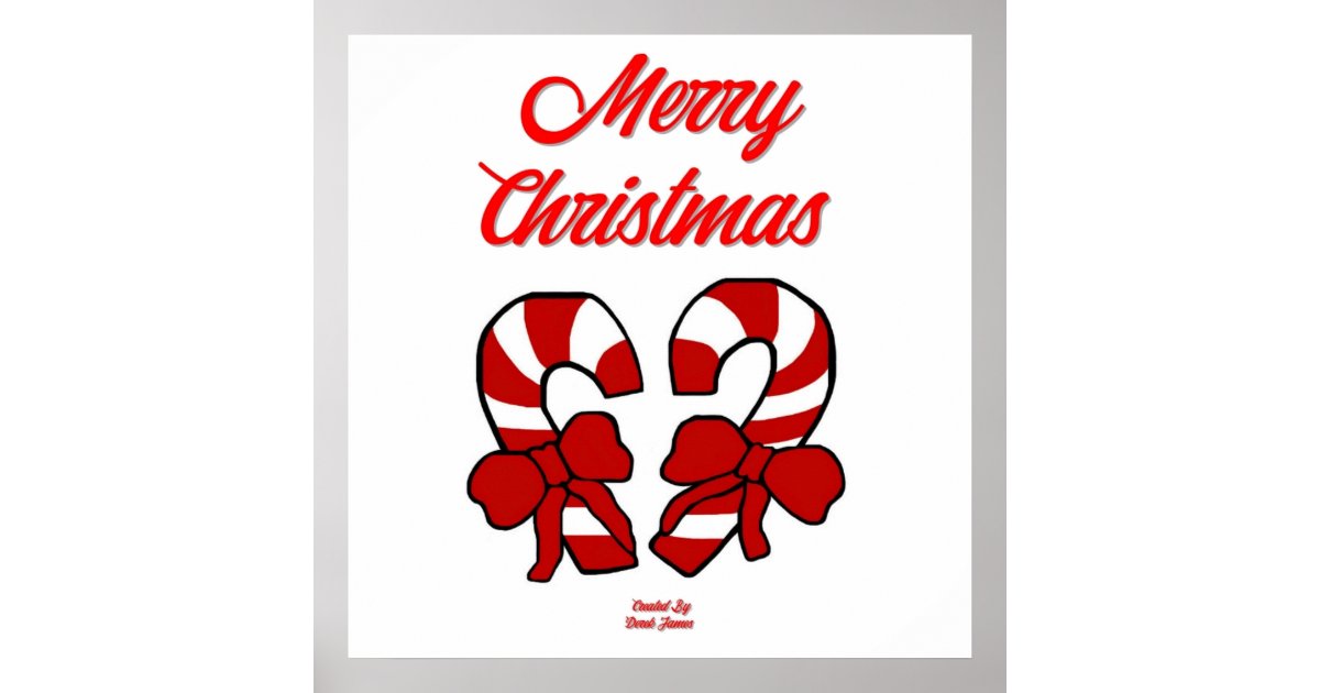 Christmas Candy Canes Poster | Zazzle