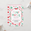 Christmas Candy Four is Sweet 4th Birthday Invitation | Zazzle
