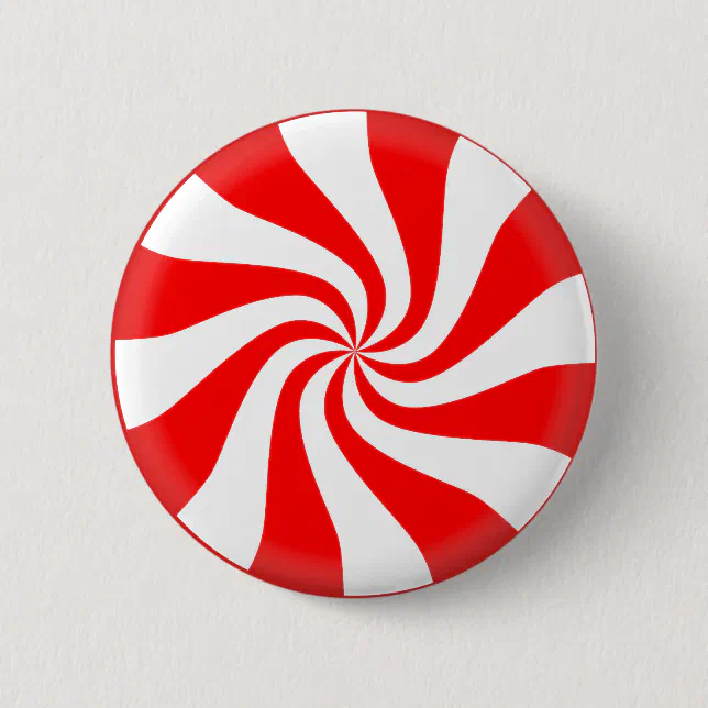 Christmas Candy Peppermint Button | Zazzle
