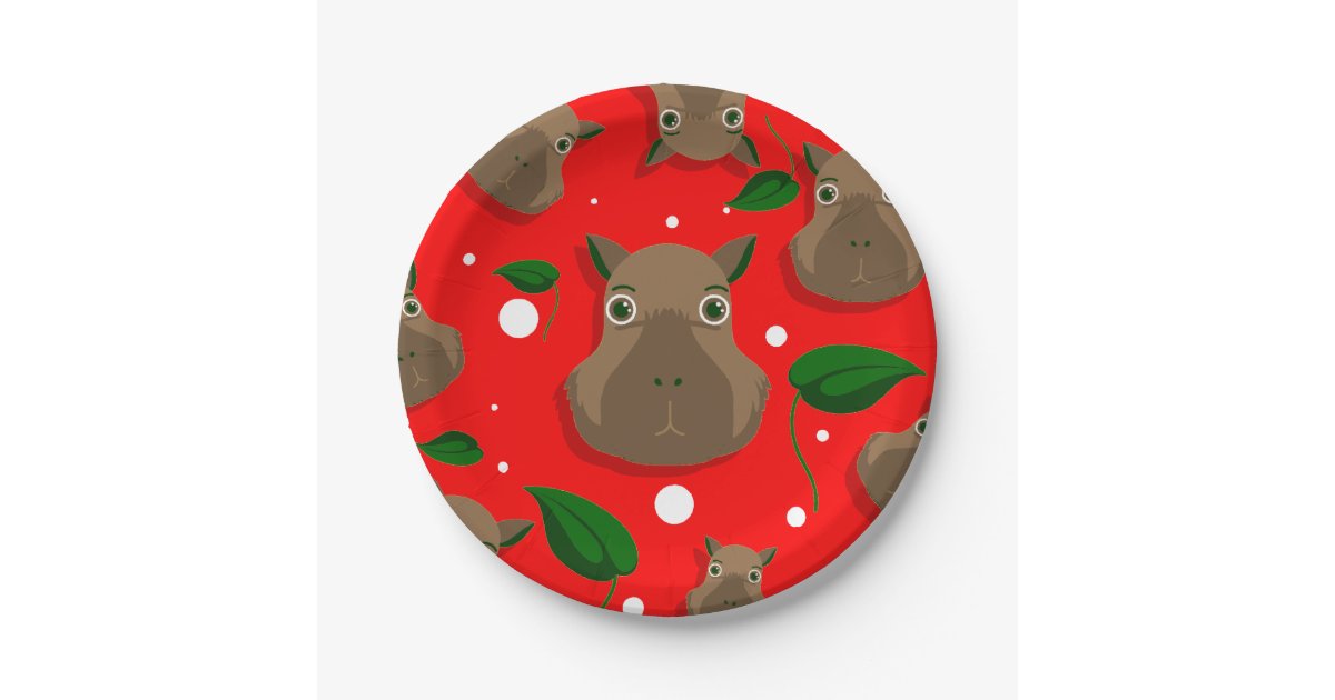 christmas capybara paper plates | Zazzle
