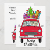 Christmas car customizable photo holiday card | Zazzle