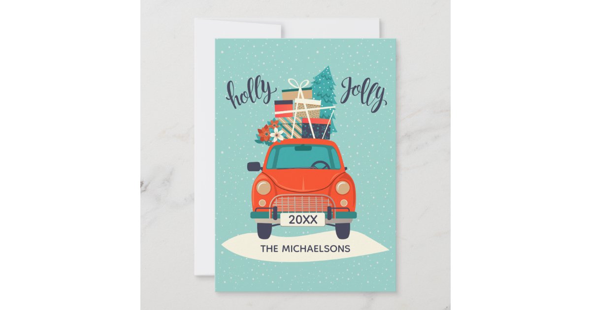 Christmas Car | Holiday Photo Card | Zazzle