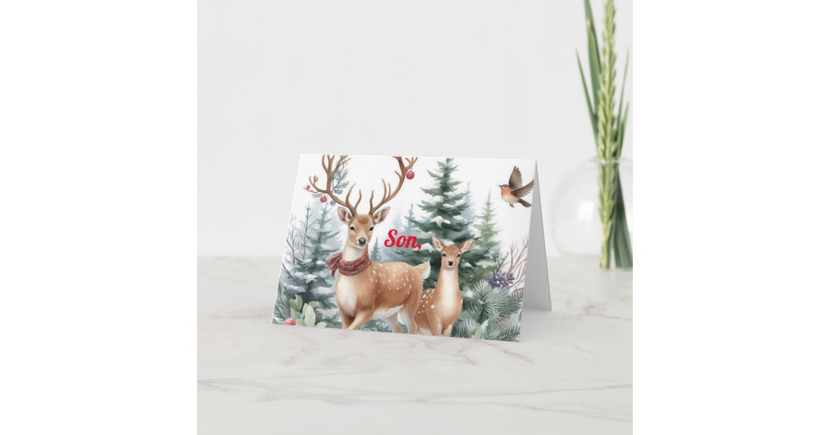 CHRISTMAS CARD FOR A DESERVING SON | Zazzle
