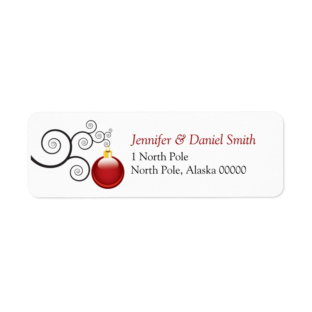 Christmas Card Label Stickers Holiday Ornament | Zazzle