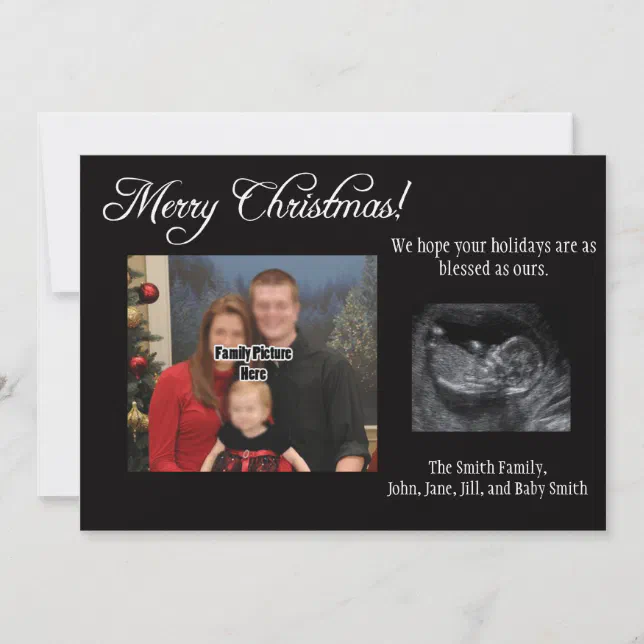 Christmas Card Pregnancy Announcement Ultrasound | Zazzle